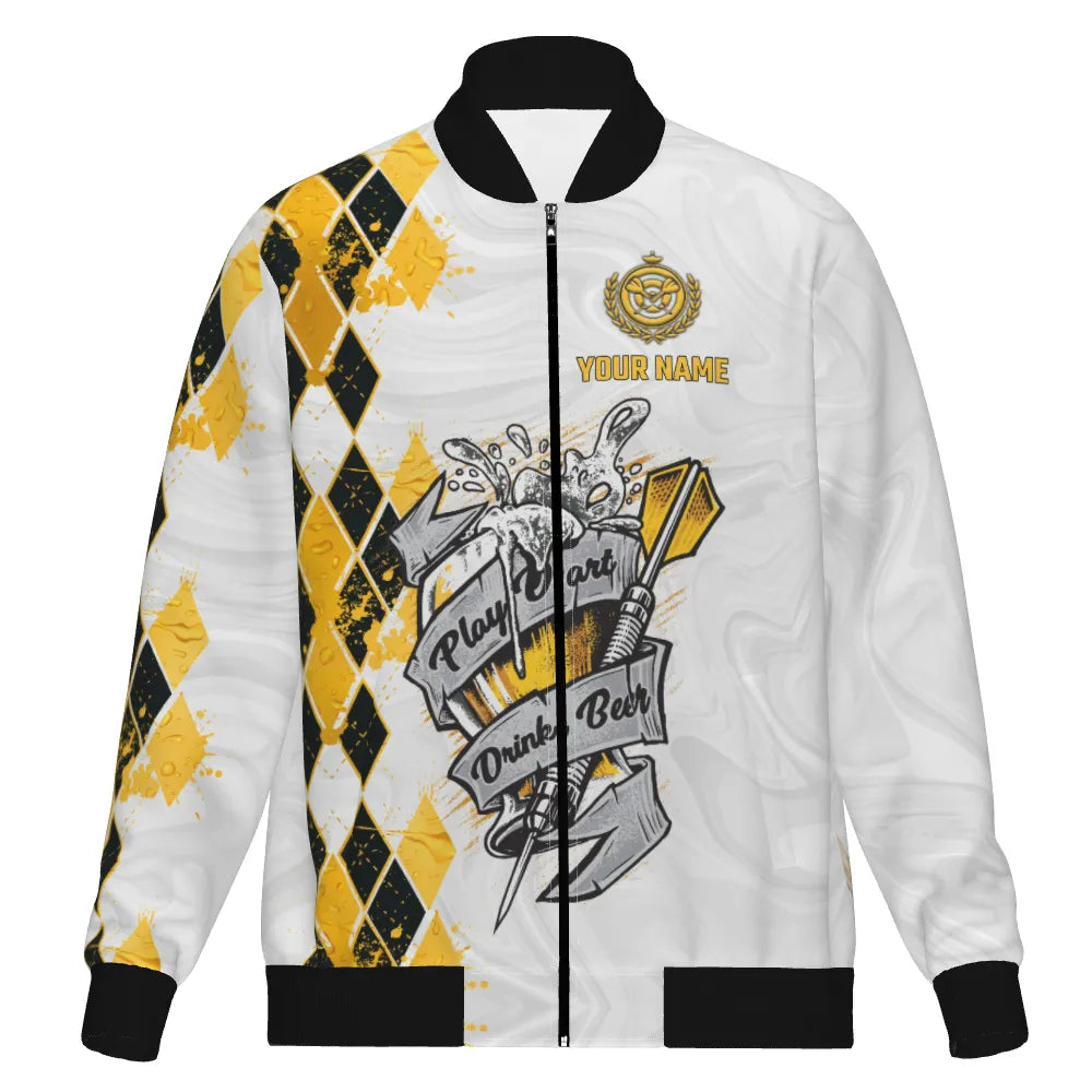 Darts Jacket "Play Dart Drink Beer" with Argyle Pattern S49