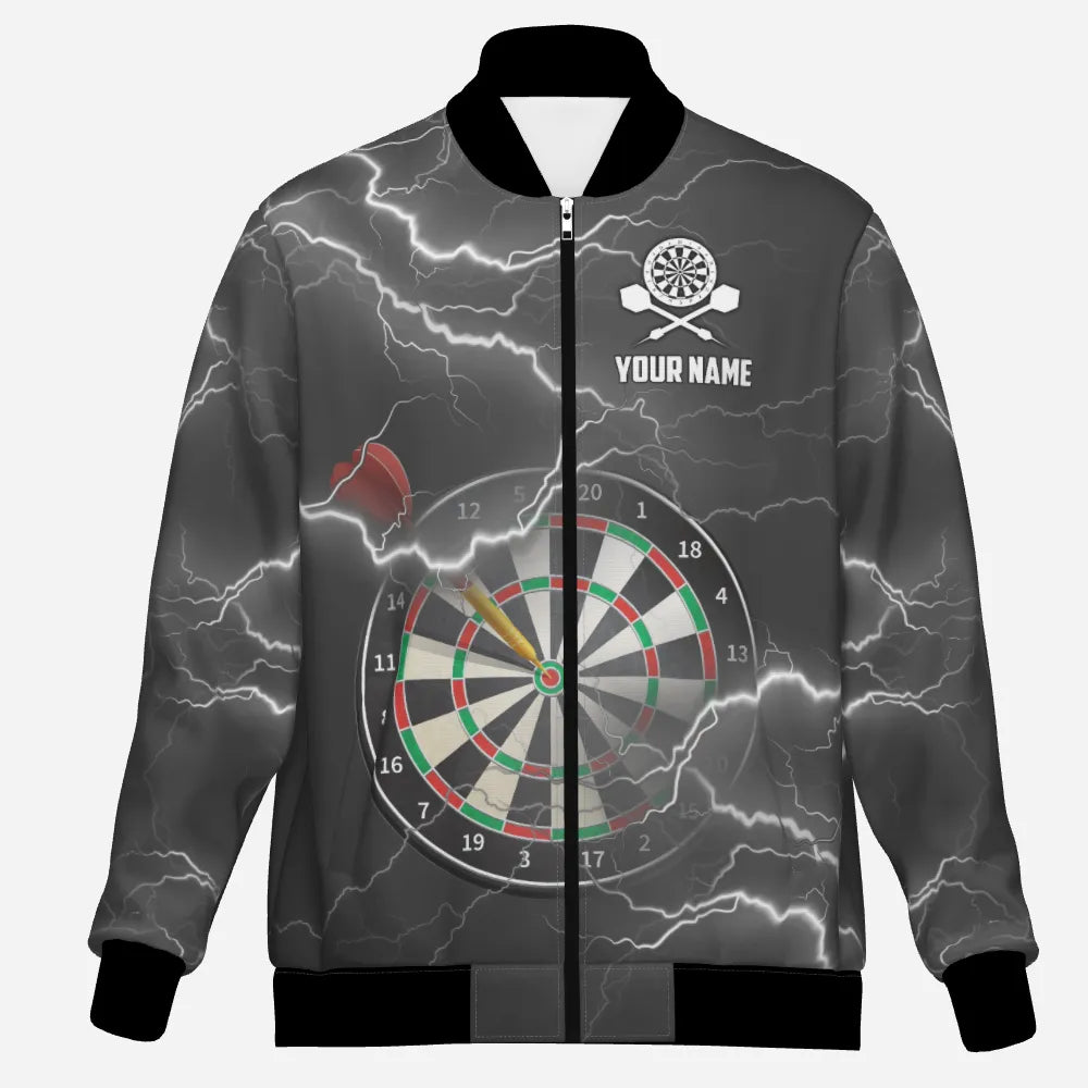 Black and Grey Darts Jacket with Lightning and Thunder N47