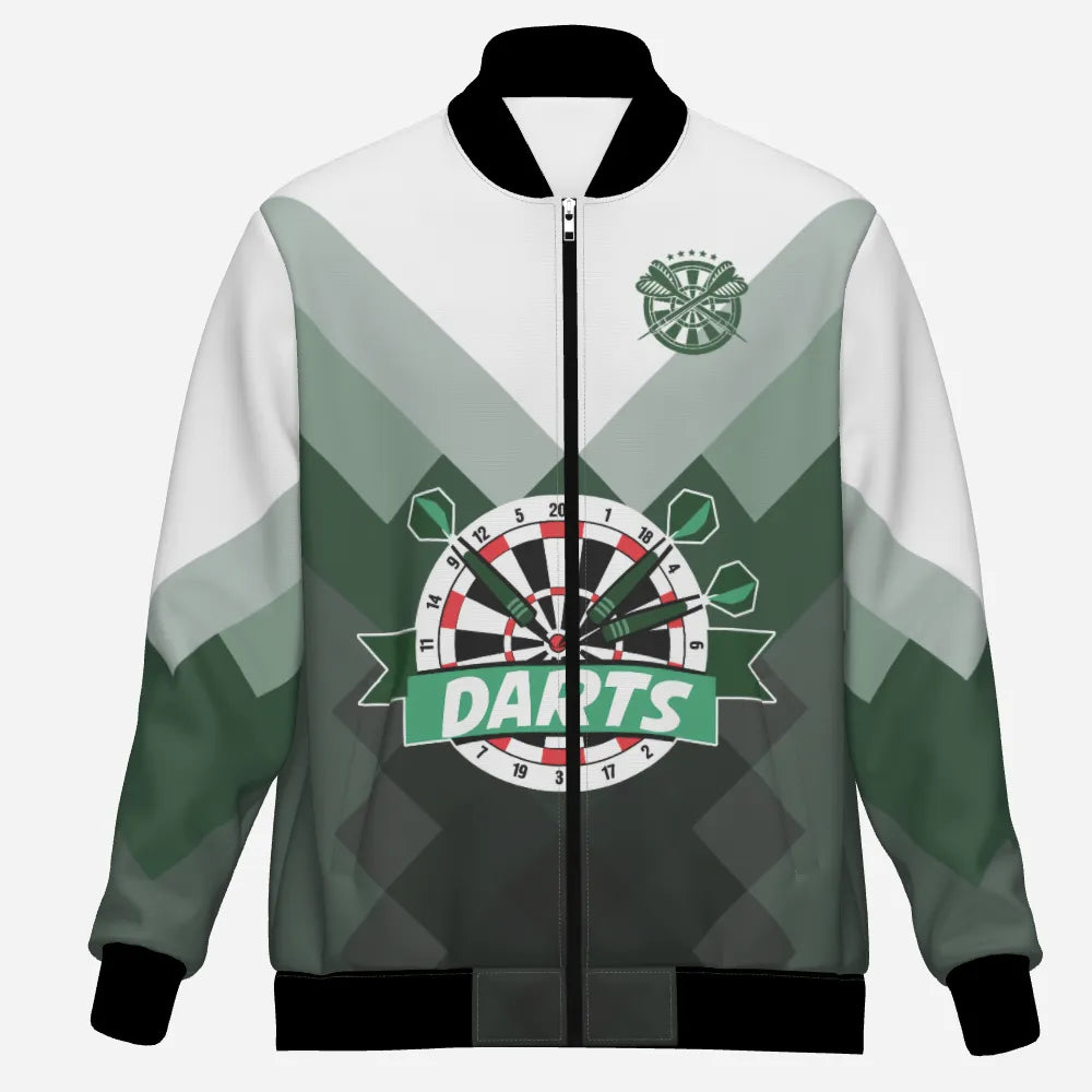 Darts Jacket with Green Gradient and Geometric Pattern N552