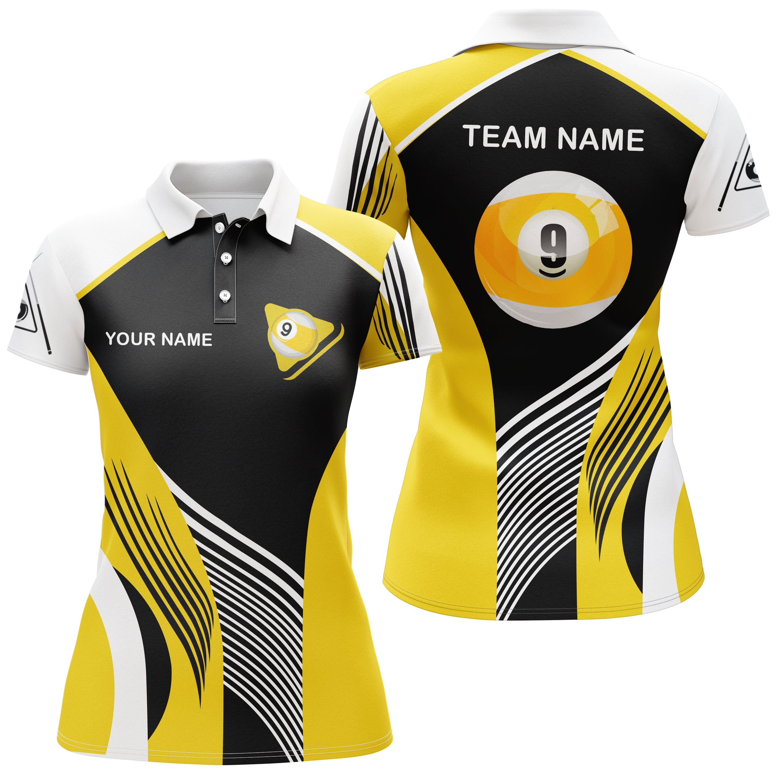 Custom 9 Ball Pool Shirts - Personalized Billiards Polo Shirts for Men ...