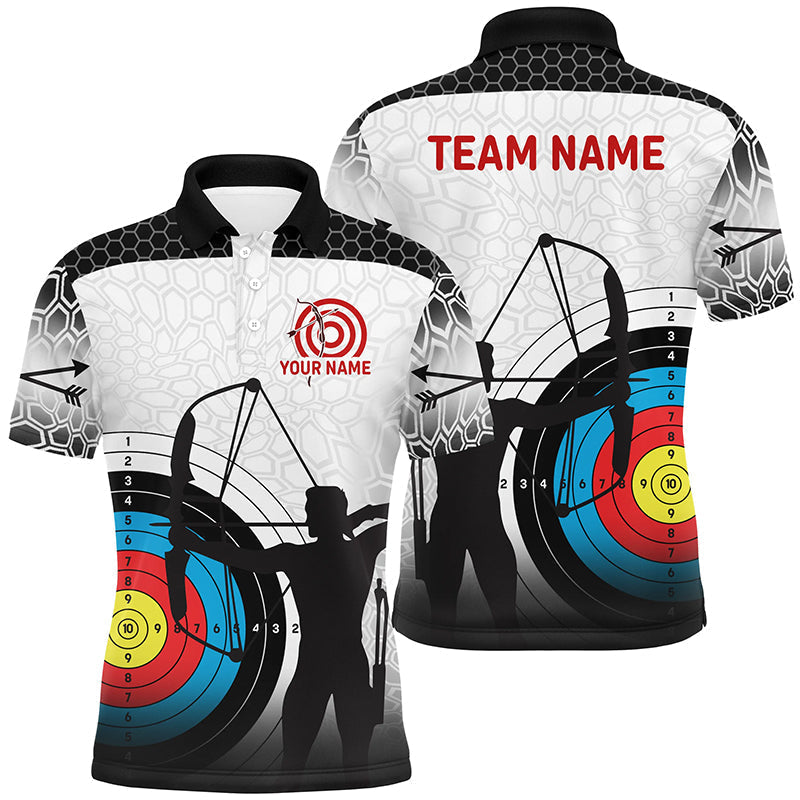 Personalised 3D Target Archery Silhouette Archer Polo Shirts For Men a