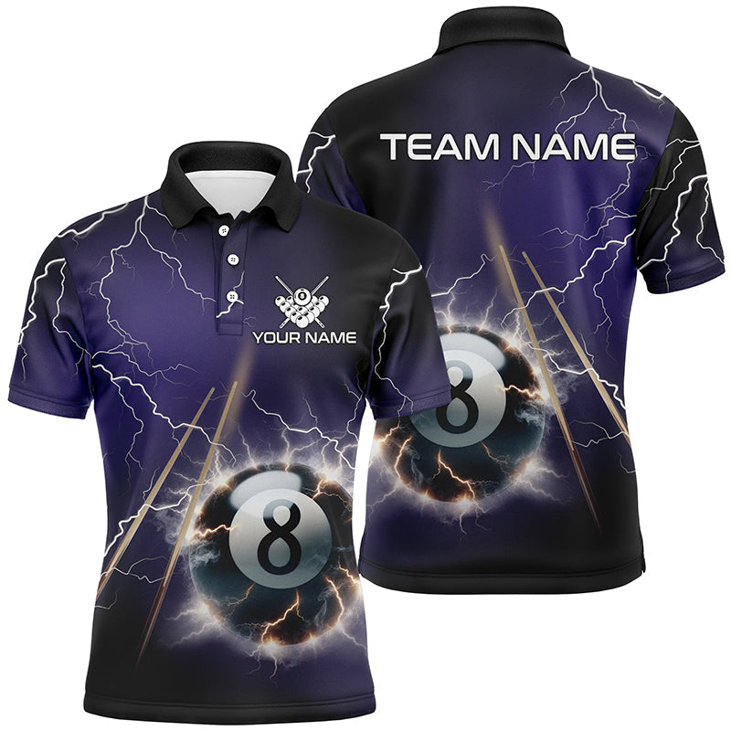 Personalized Purple 8 Ball Billiard Polo Shirts - Stylish Pool Balls ...