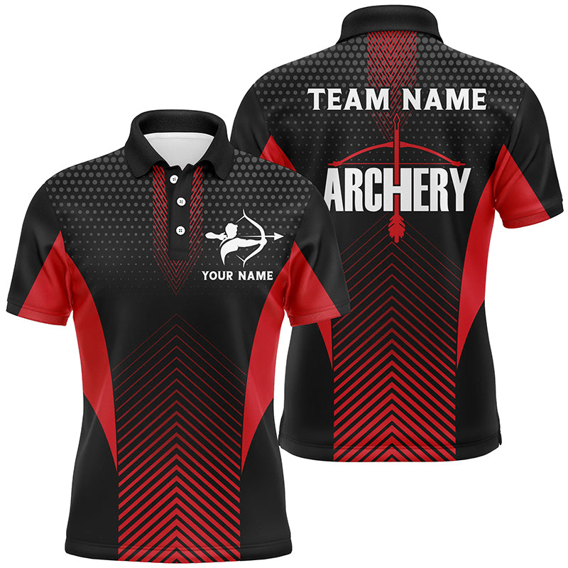 Personalised Red Black Bows Archery Polo Shirts For Men and Women, Arc