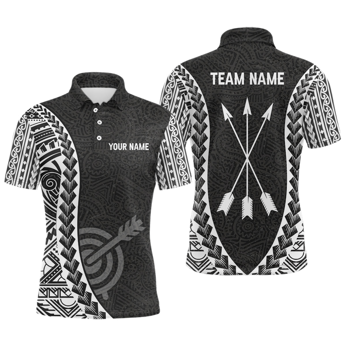 Personalised Tribal Pattern Target Archery Polo Shirts For Men and Wom