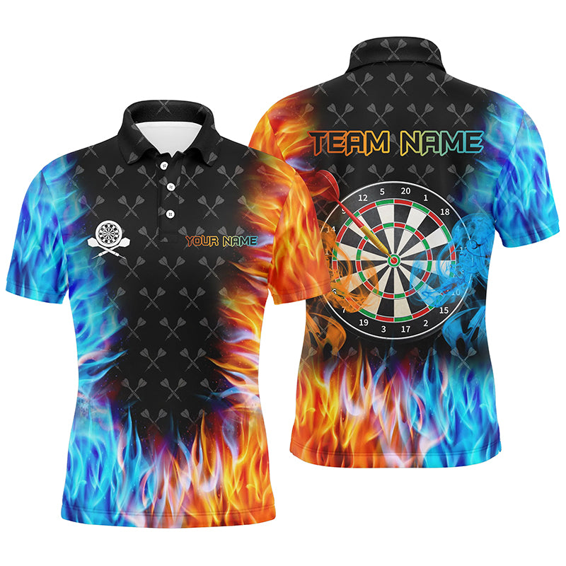 Custom Fire and Water Dart Polo Shirt - Men's 3D Printed Design | UK's ...