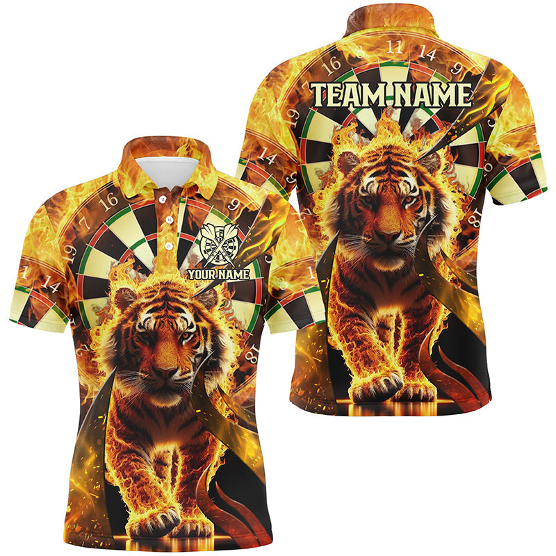 Personalized 3D Tiger Darts Board Shirt for Men - Custom Fire Flame ...