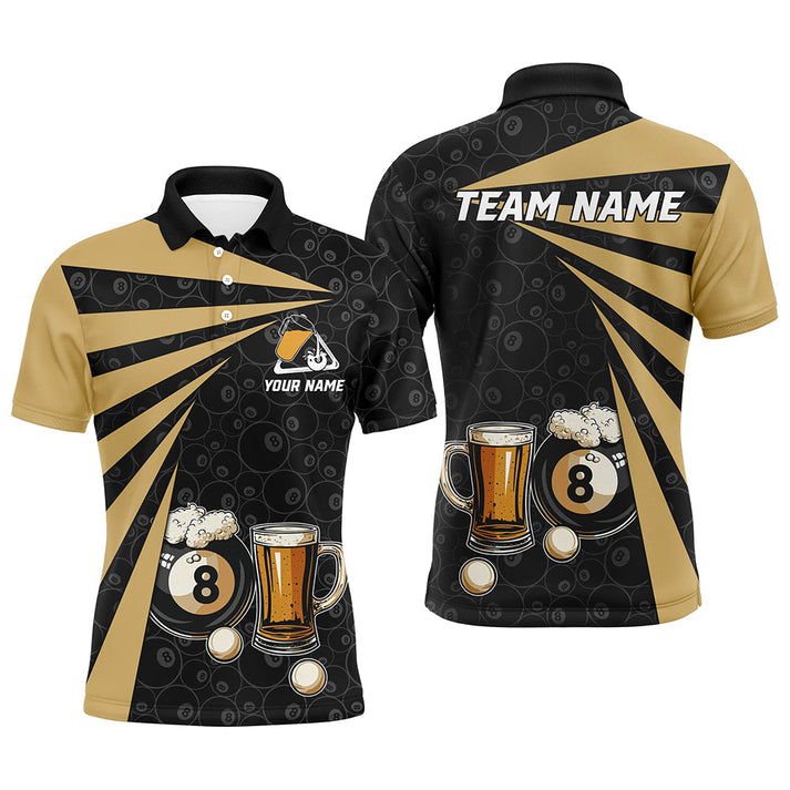 Custom Billiard Polo Shirts - Personalised Beer Men’s Pool Player ...