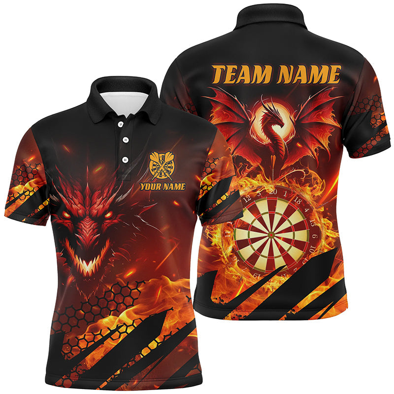 Dragon Dartboard Fire Flame Men's Darts Jersey - Custom UK Darts Shirt ...