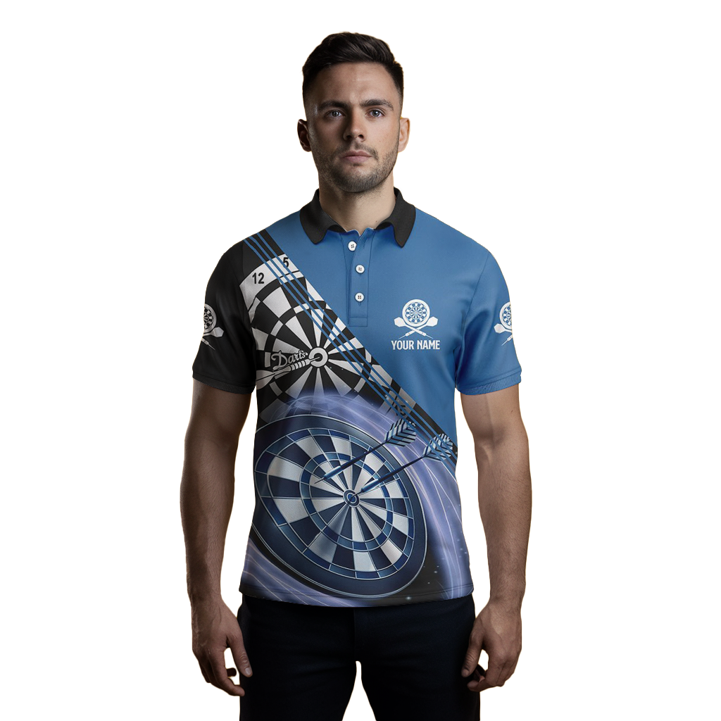 Men's Darts Polo Shirt with Personalized Name - Tailored Dart Shirts f