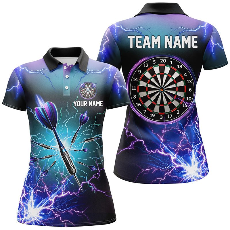 Lila Blitz Donner 3D Darts Polo Shirt for Women | Custom Dart Shirts