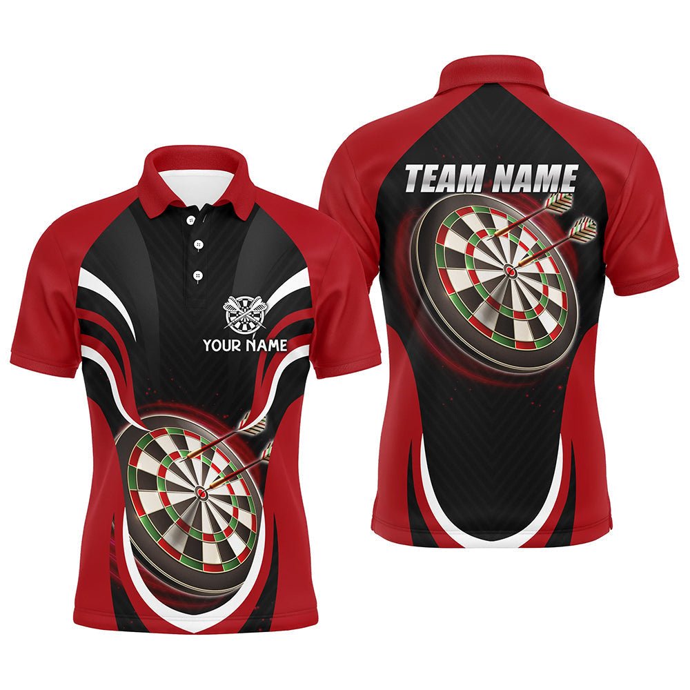 Black and Red Men's Darts Polo Shirt | Custom Cool Dart Shirts for Men