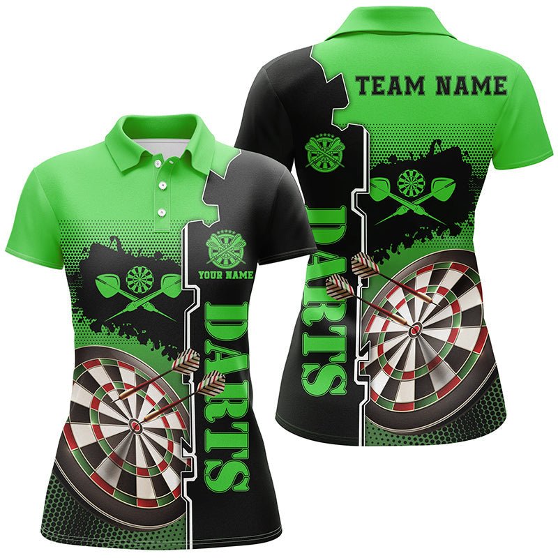 Green and Black Darts Polo Shirt | Women's Darts Team Jersey | Custom