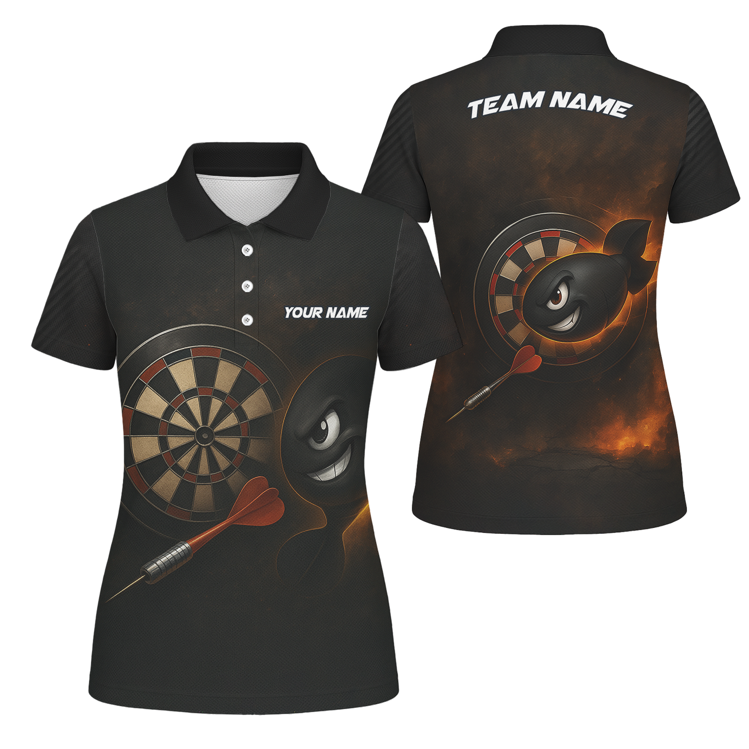 Personalized Dart Bomb Fire Explosion Black Dart Jersey Polo Shirt For ...