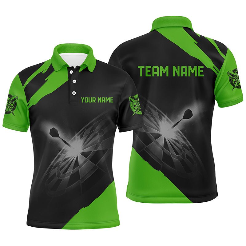 Customised Black and Green Personalised Men's Darts Polo Shirt | Tailo
