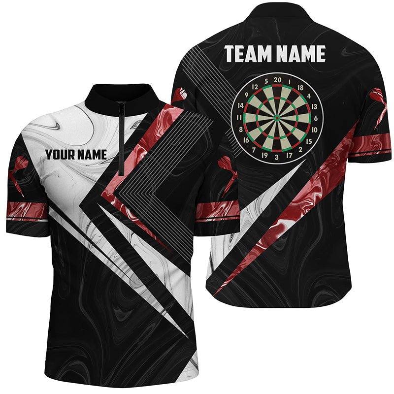 Customizable Men's Dart Team Jersey with Red and White Smoke Pattern,